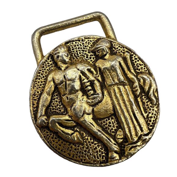Other | Vintage Gold Toned Medal Medallion Fob With Greek Mythology ...